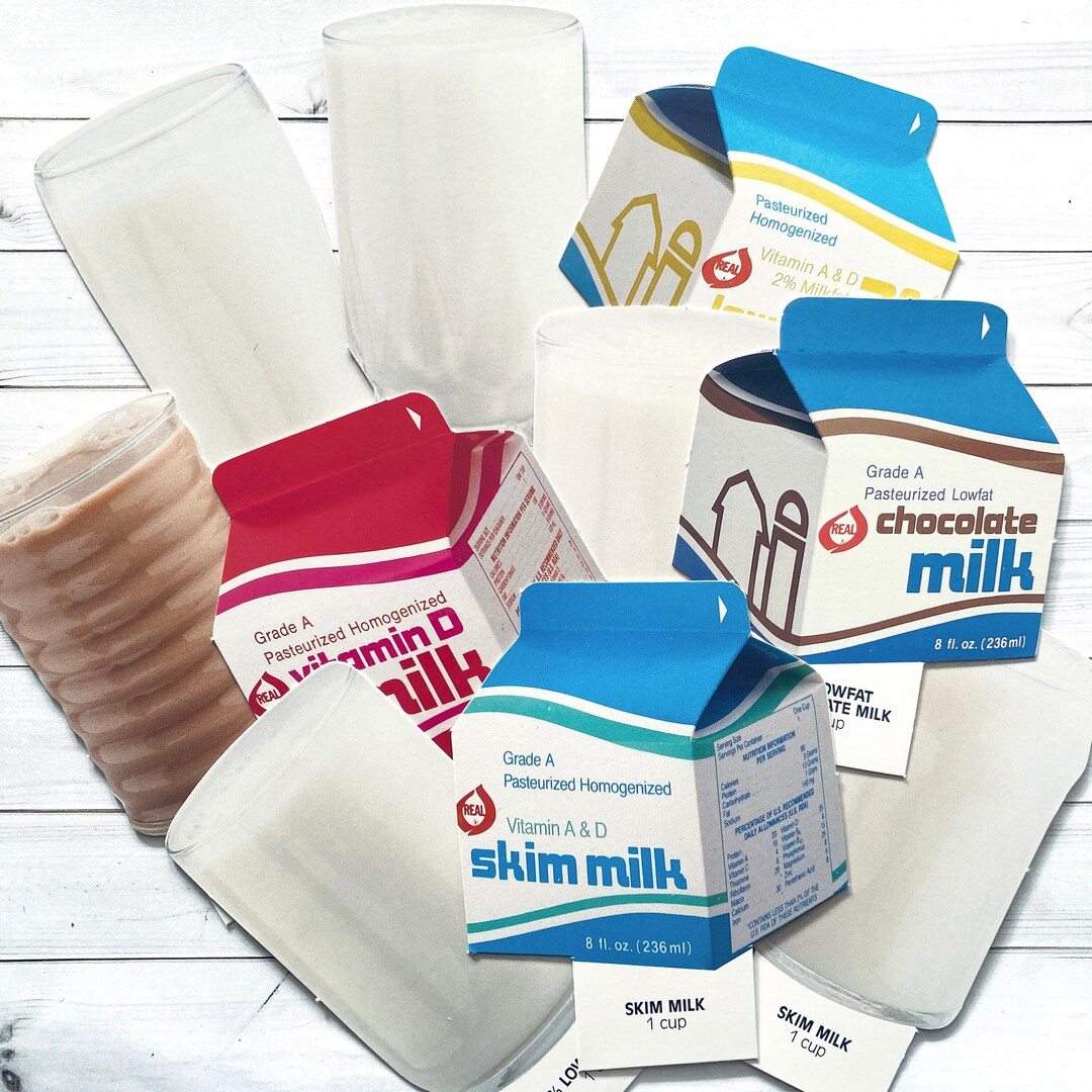 Vintage 1990s Milk Die Cut - Select Option - School Dietary Flash Card ...