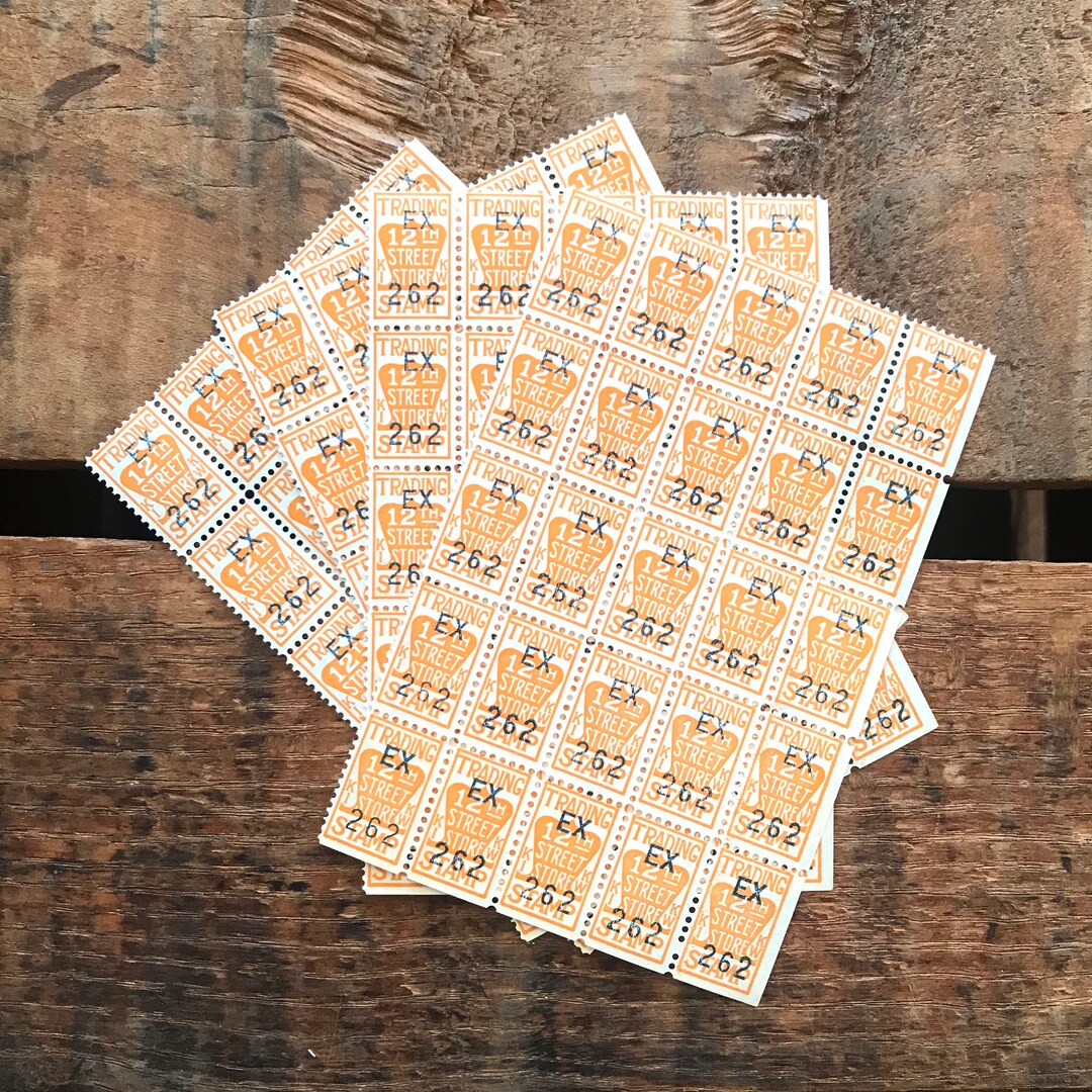Vintage Trading Stamps - 4 Sheets, 100 Stamps - Vintage Saving Stamps ...
