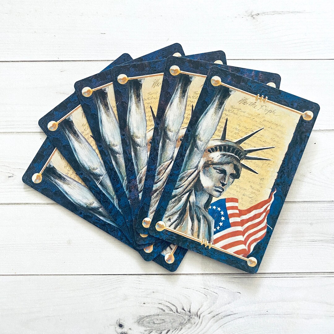 Vintage Statue of Liberty Playing Cards - Set of 6 - Patriotic American ...