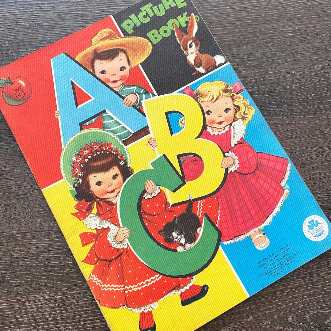 Vintage ABC Alphabet Picture Book - Children's Book, 1950s Merrill Book ...