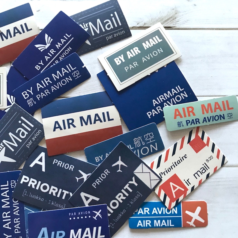 Air Mail Stickers Set of 45 Airmail Labels Par Avion | Etsy
