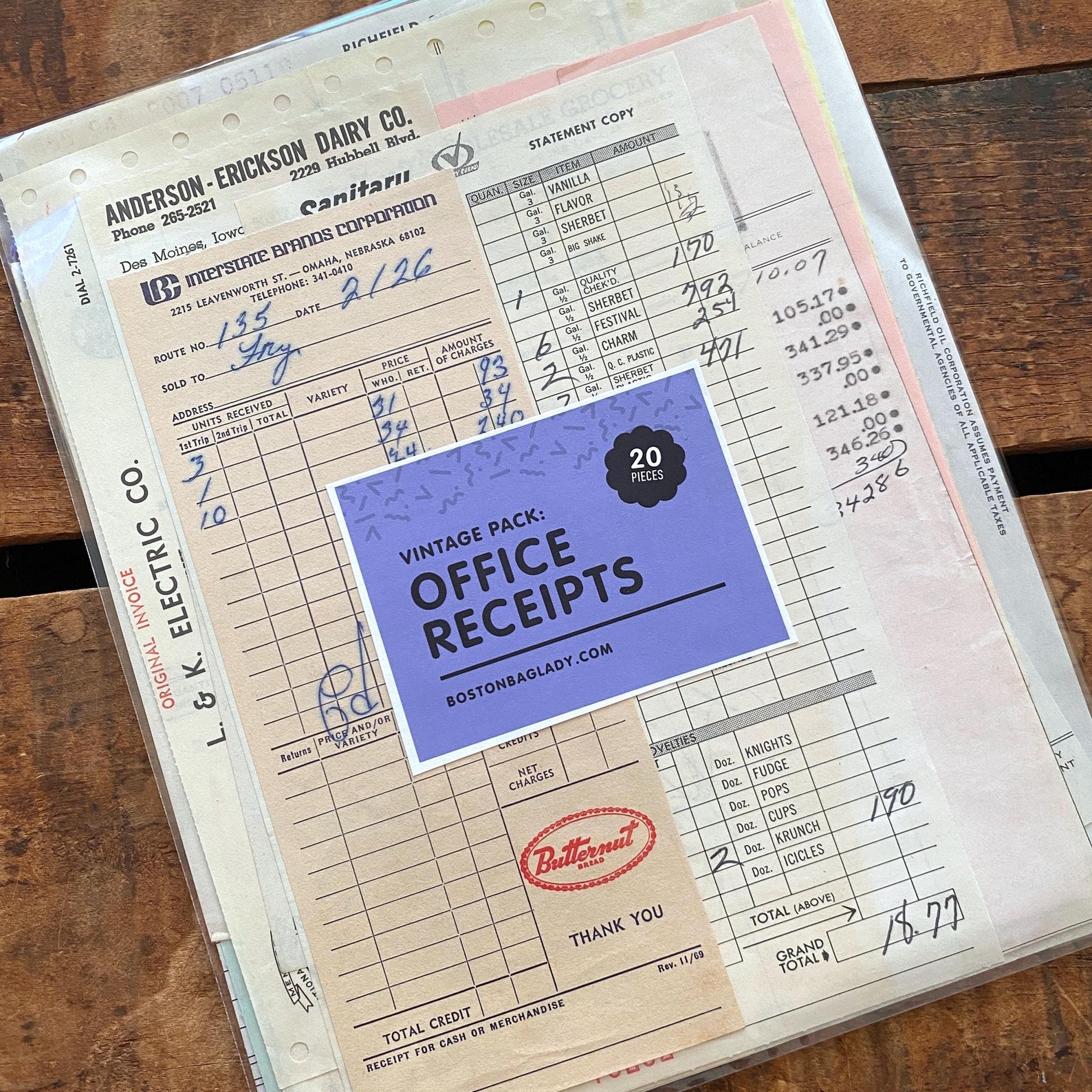 Vintage Used Receipts Ephemera Lot - Set of 20 - Junk Journal, Paper ...