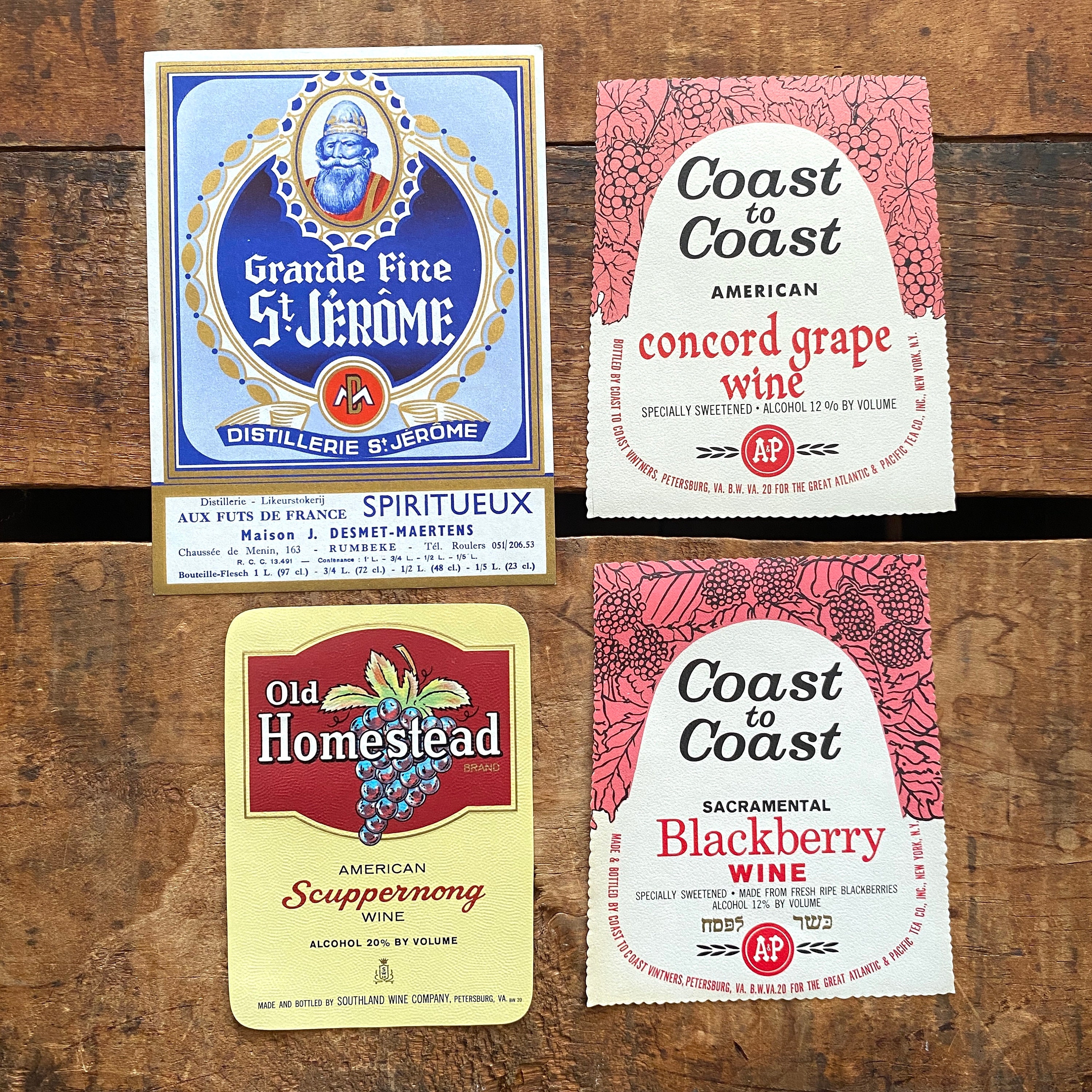 Vintage Assorted Labels Lot - Set of 27 - Paper Ephemera, Alcohol Food ...