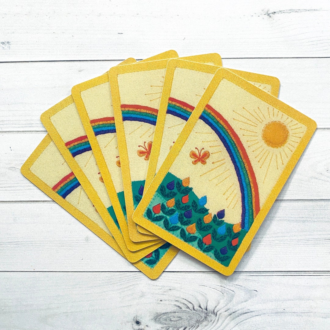Vintage Playing Cards Set of 6 Vintage Rainbow Cards - Etsy