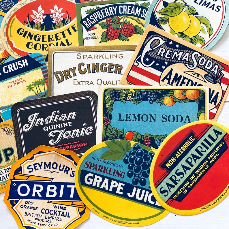 Vintage Labels Lot Set of 17 Vintage Paper Ephemera Paper | Etsy