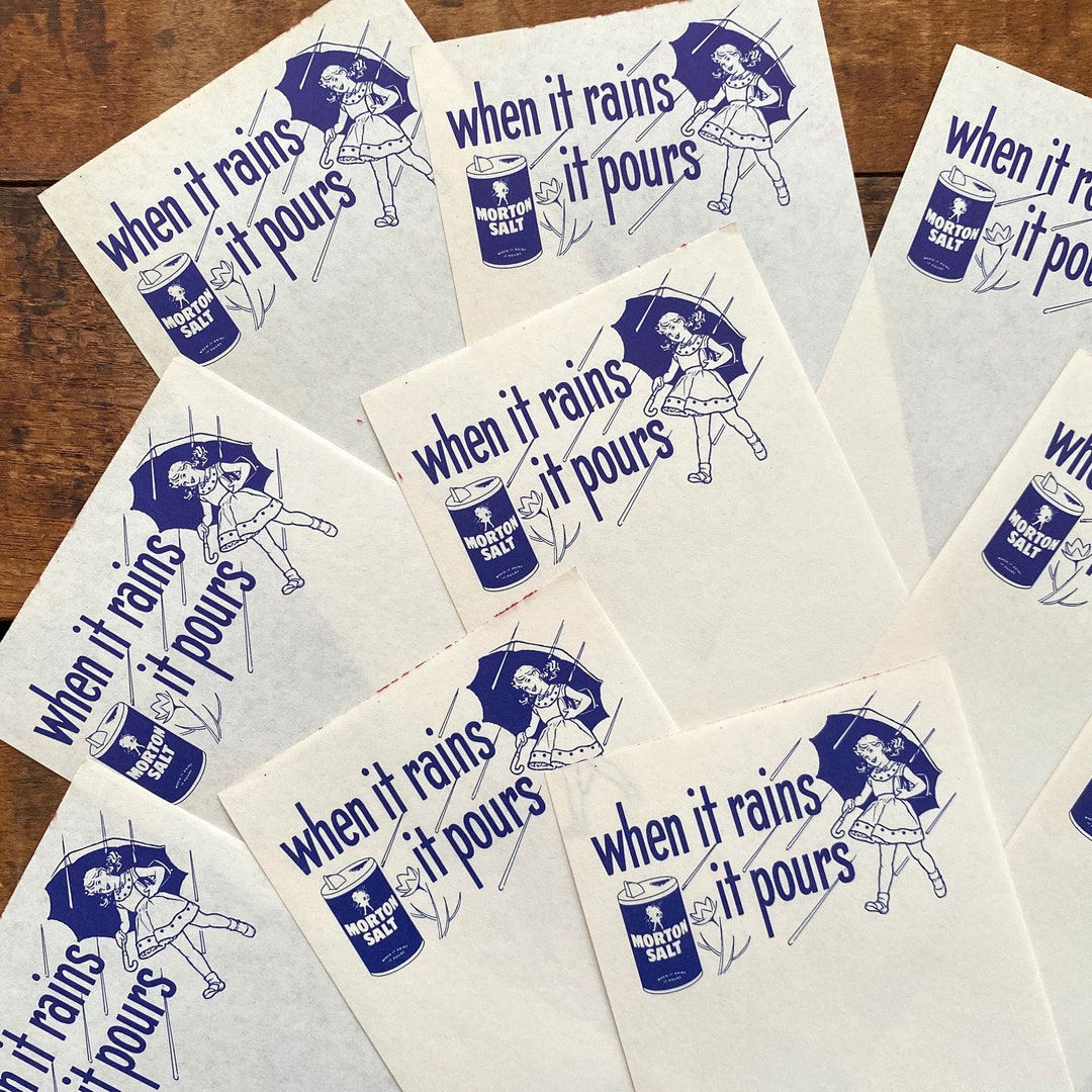 Vintage Morton's Salt Sheets Set of 10 Mixed Media Paper Pack, Vintage ...