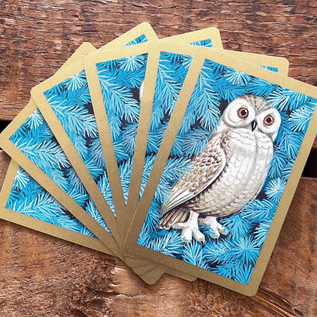 Vintage White Owl Playing Cards - Set of 6 - Etsy