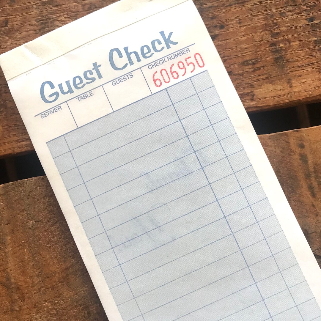 Blue Guest Checks Pad - 100 Sheets - Junk Journal, Paper Ephemera ...