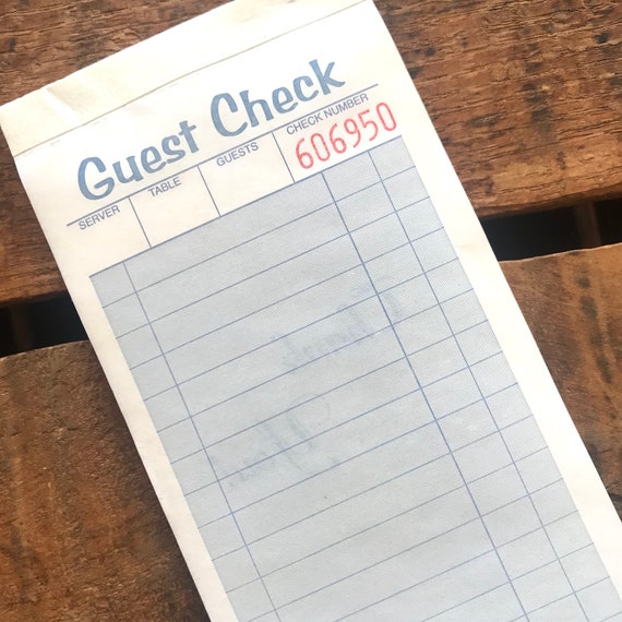 Blue Guest Checks Pad 100 Sheets Junk Journal Paper | Etsy