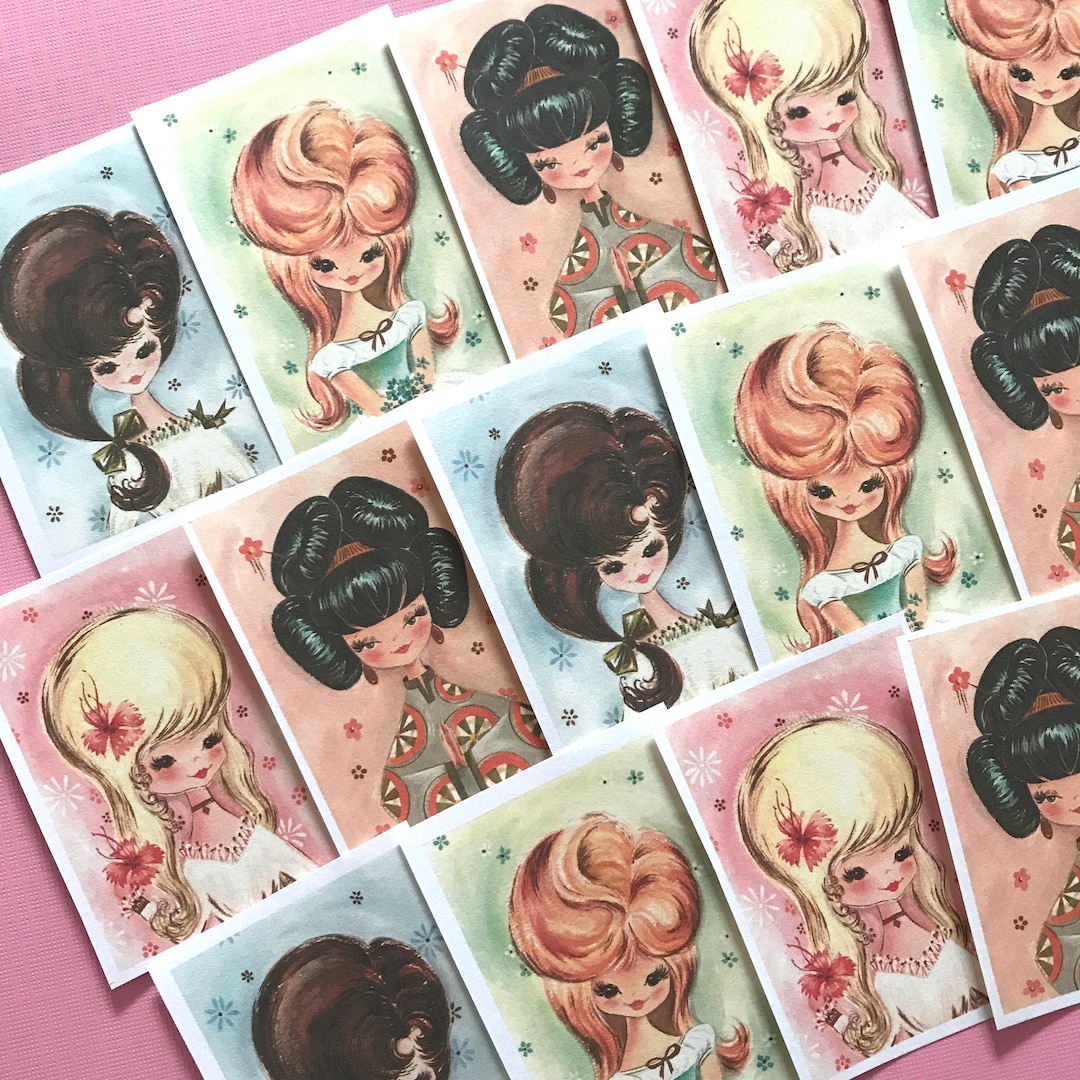 Vintage Ladies Stickers - Set of 16 - Handmade Stickers, Vintage Style ...