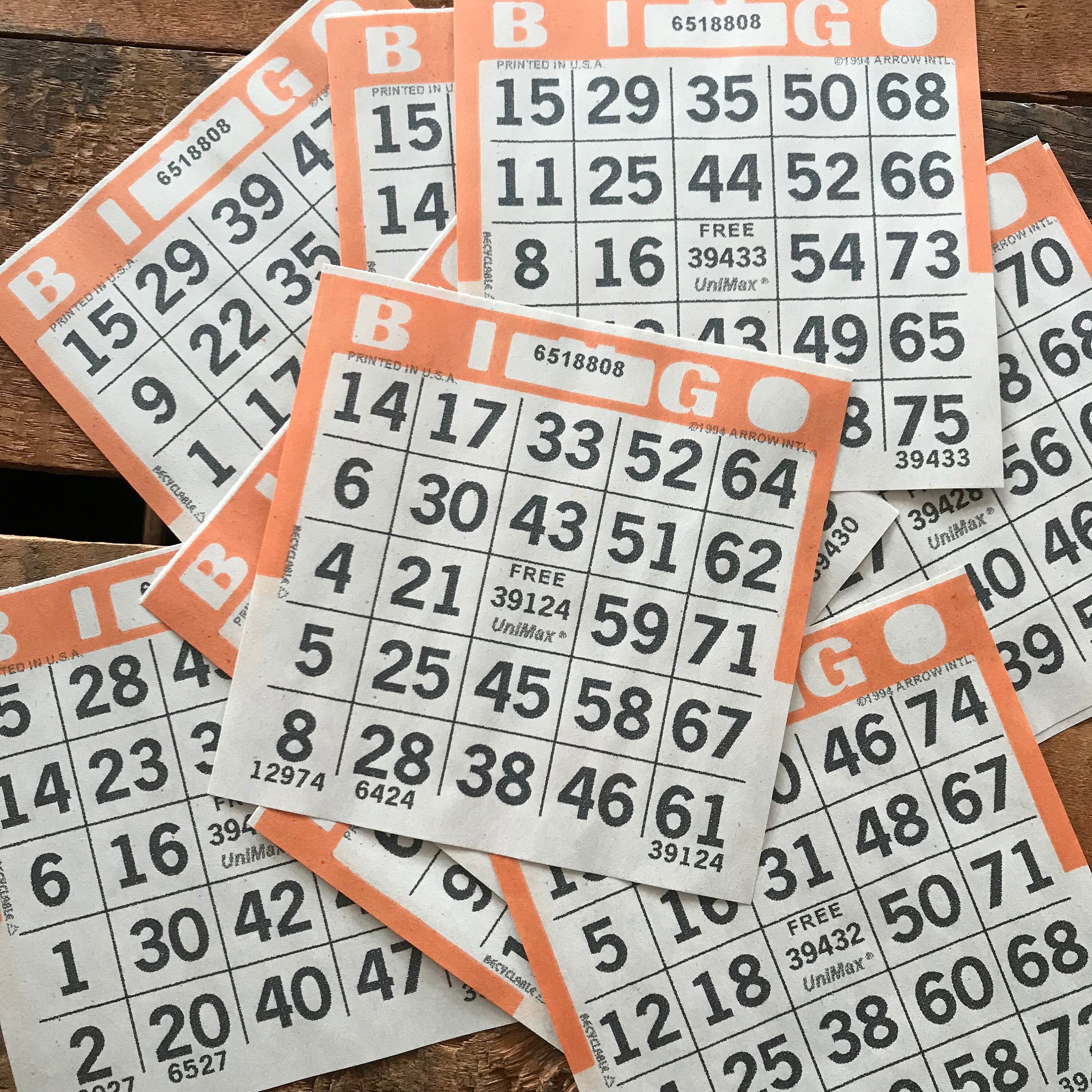 Orange Bingo Cards Set of 20 Bingo Sheets Junk Journal | Etsy