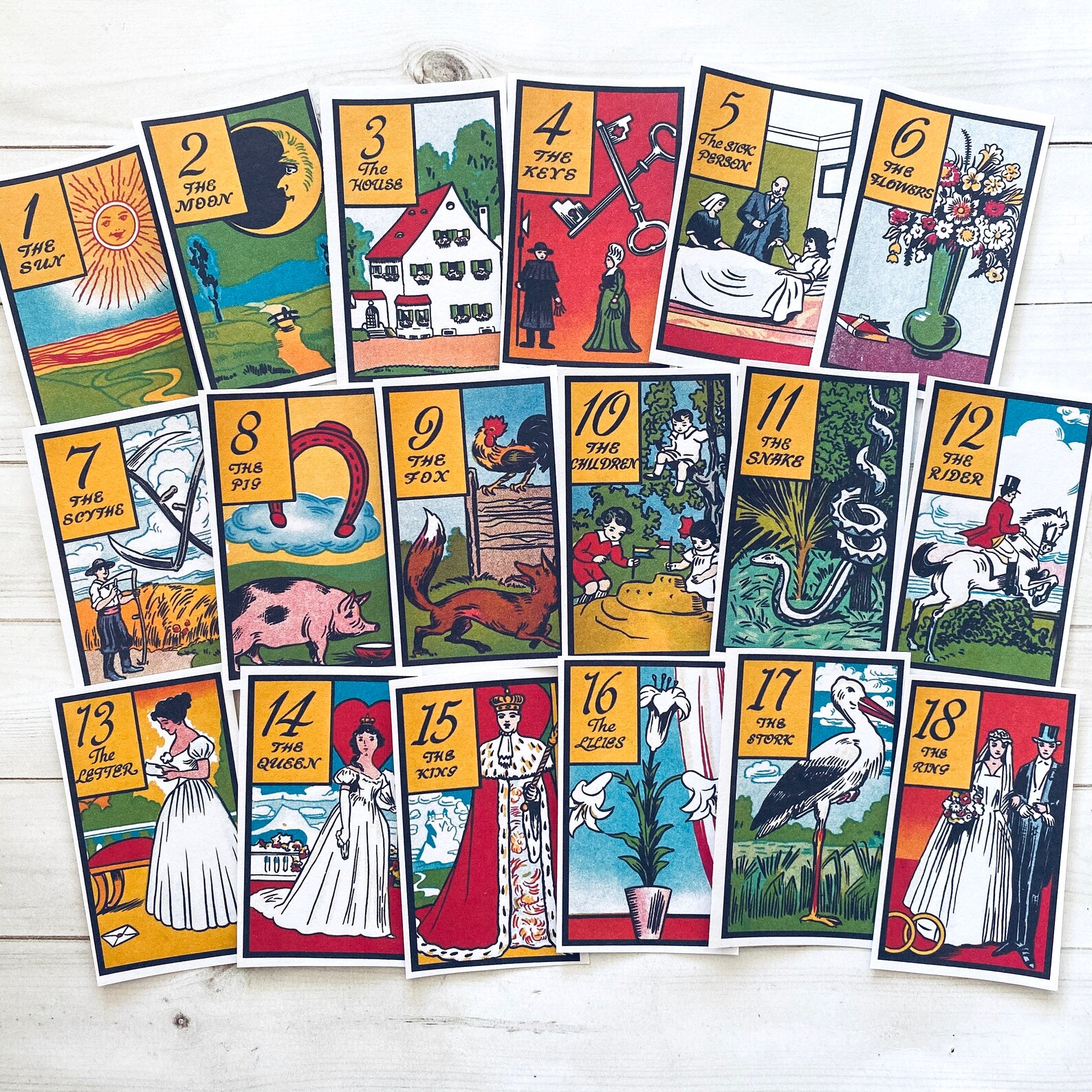 Vintage Tarot Card Stickers Set of 36 Handmade Stickers - Etsy