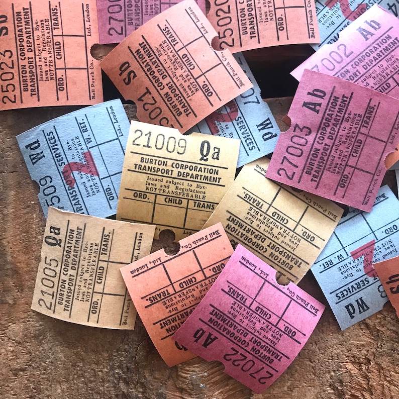 Vintage British Bus Tickets Set of 20 Vintage Tickets - Etsy