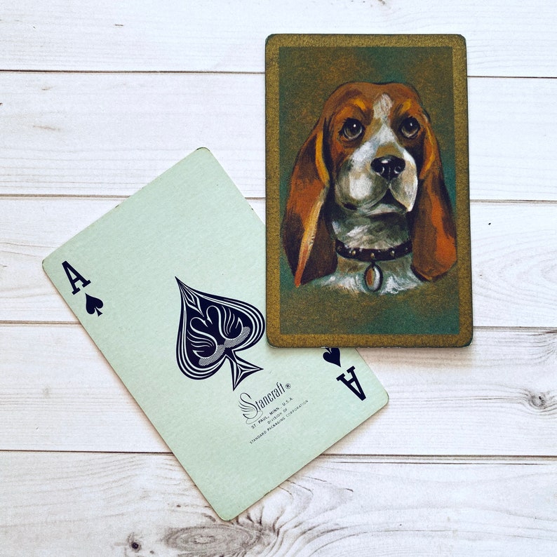 Dog Playing Cards Set of 6 Vintage Cards Vintage Children | Etsy