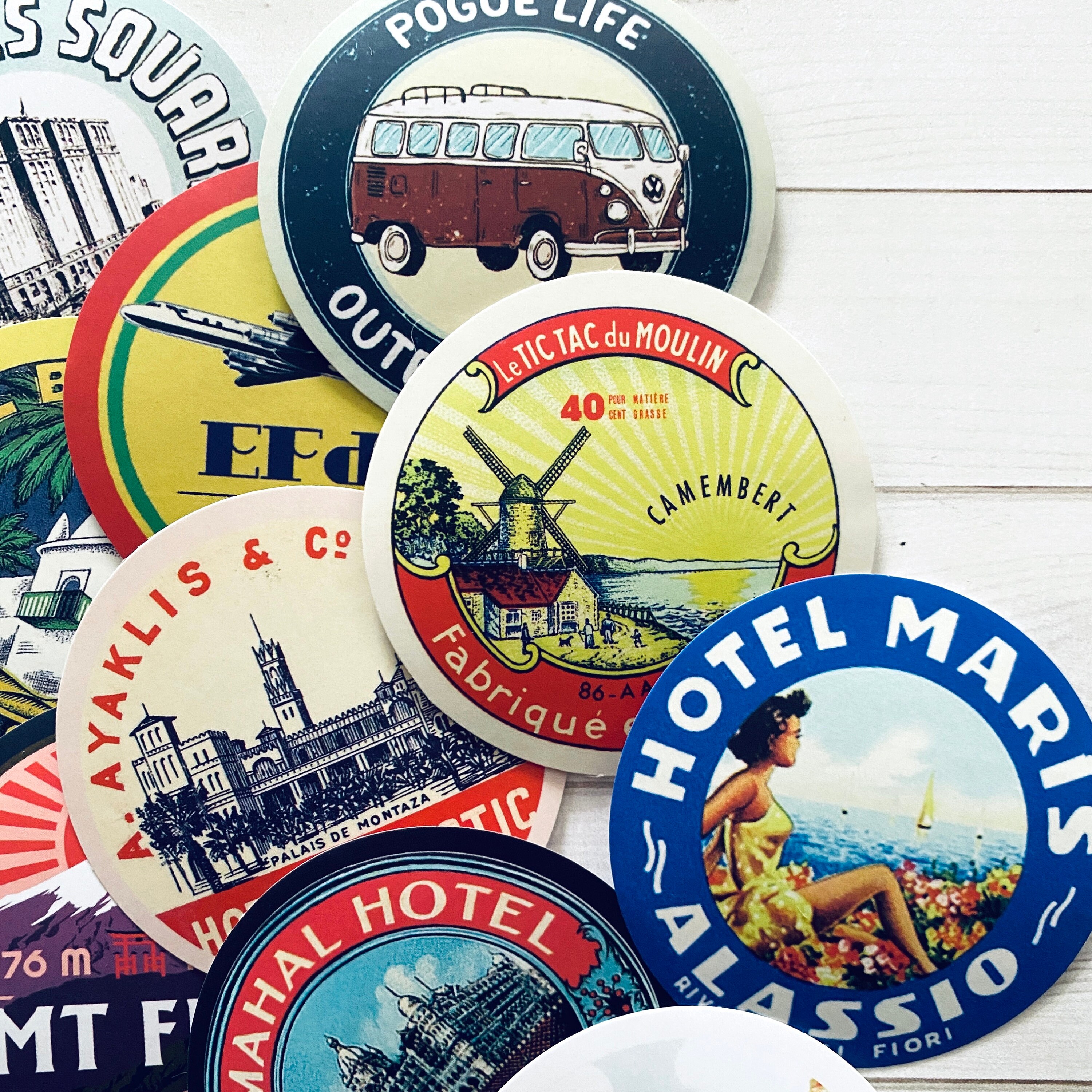 Travel Stickers - Set of 14 - Travel Ephemera, Junk Journal Paper ...
