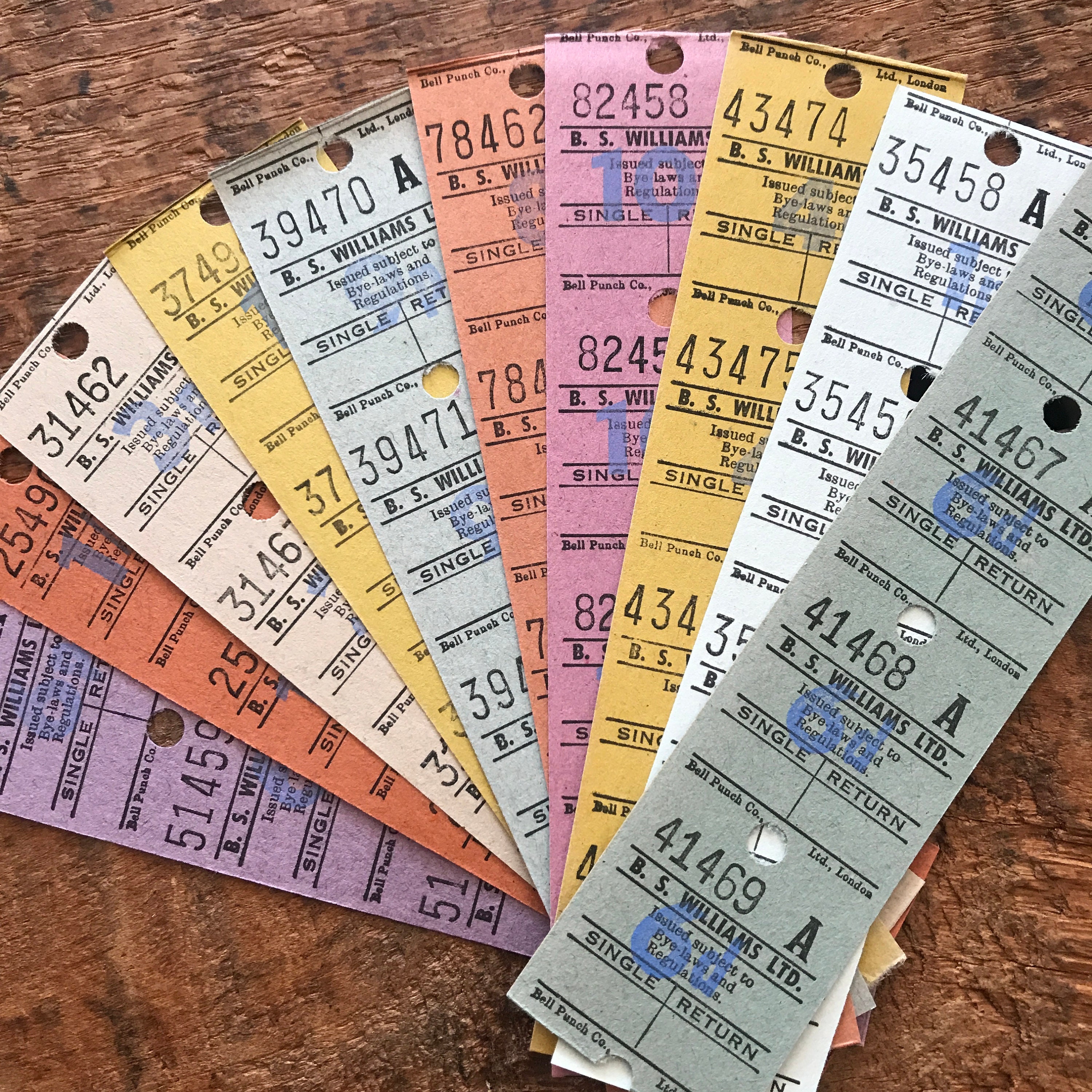 Vintage British Bus Tickets - 10 Strips - Vintage Tickets, Vintage ...