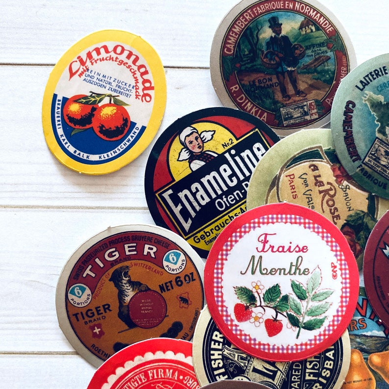 Food Stickers Set of 39 Food Labels Junk Journal Paper - Etsy
