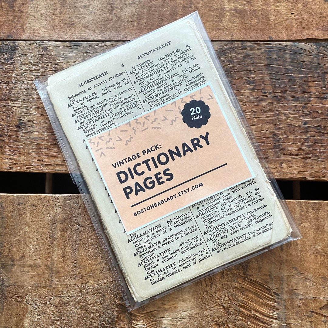 Vintage 1920s Dictionary Pages Set of 20 Sheets Mixed Media Paper Pack ...