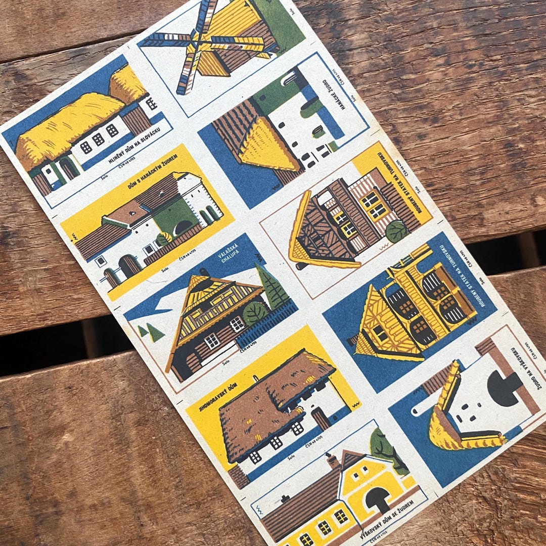 Vintage Czech Matchbox Labels Sheet - Unused - Paper Ephemera, Junk ...