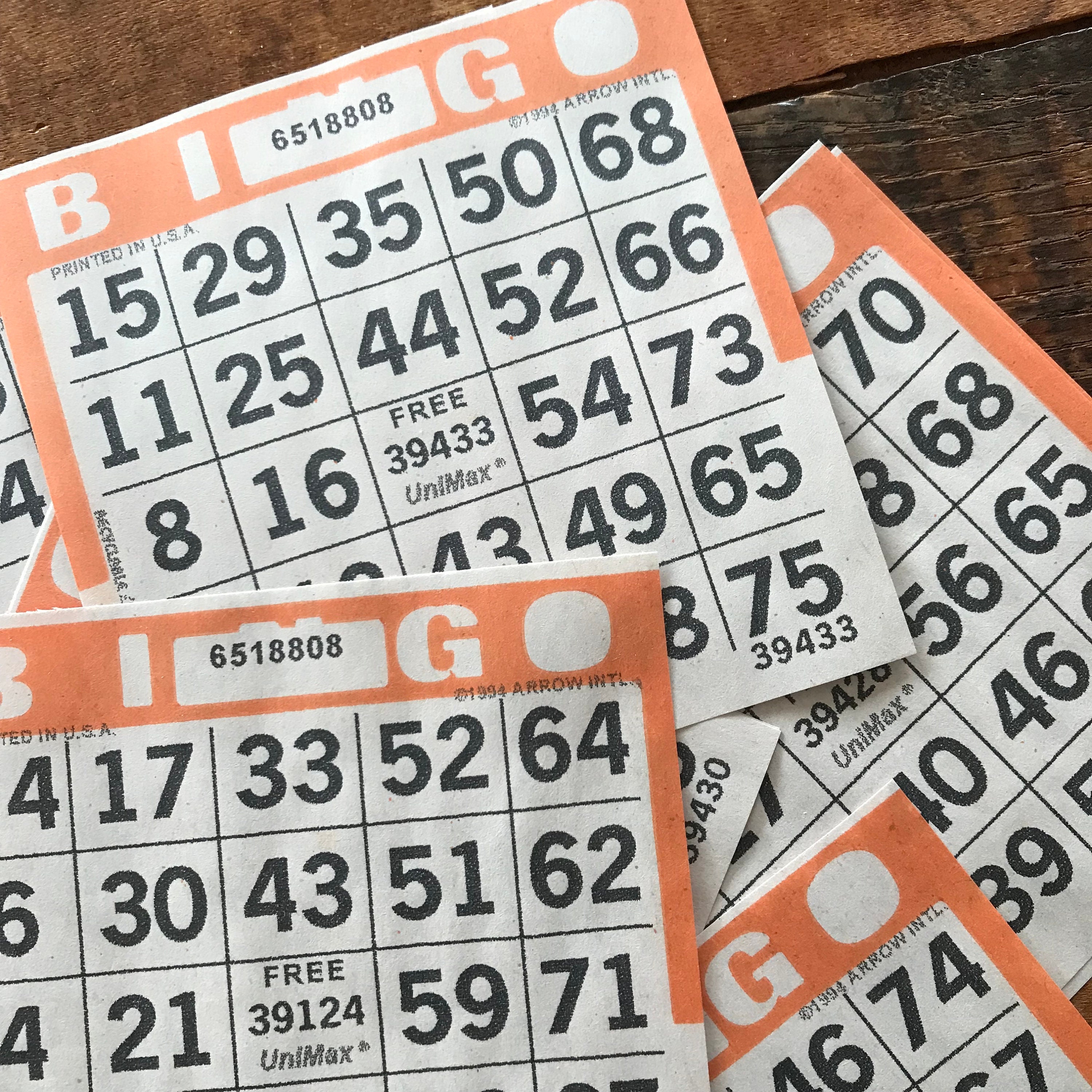 Orange Bingo Cards Set of 20 Bingo Sheets Junk Journal | Etsy