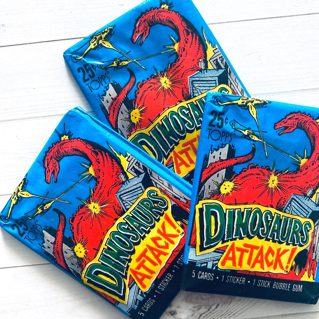 Vintage Dinosaurs Attack! Wax Pack - 1 Pack - Junk Journal, Paper ...