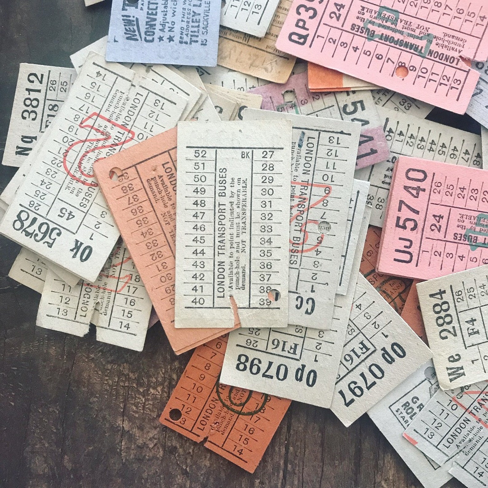 Vintage Bus Tickets Set of 20 Vintage Tickets Vintage | Etsy
