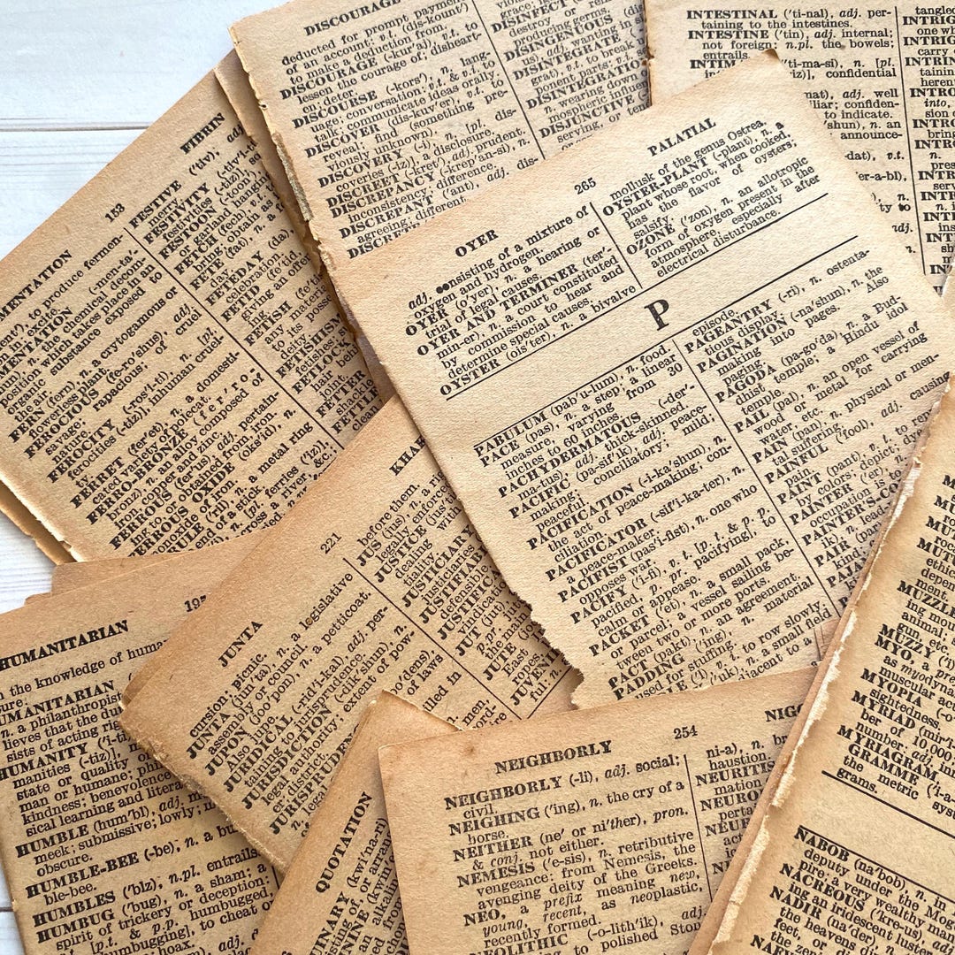 Vintage 1930s Webster Dictionary Pages - Set of 20 Sheets - Mixed Media ...