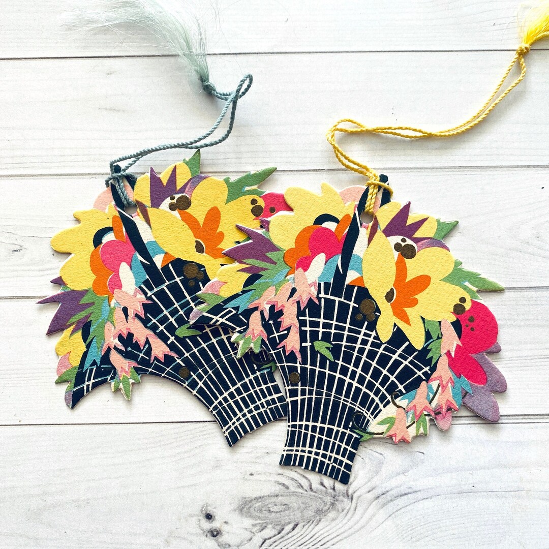 Vintage Flower Tally Cards - Unused Set of 2 - Art Deco, Art Nouveau ...