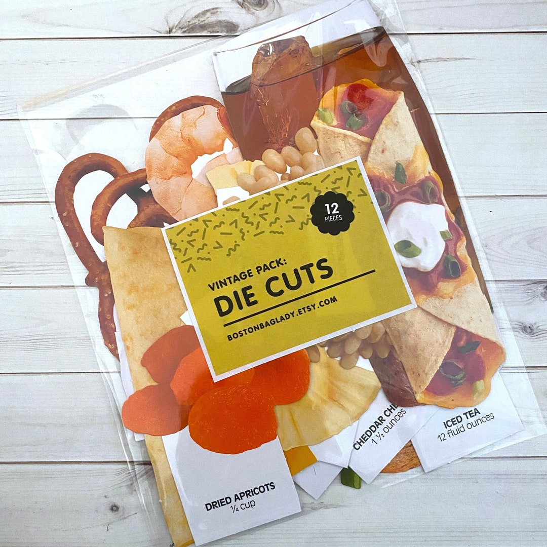 Vintage Assorted Food and Drink Die Cuts - Set of 12 - School Dietary ...