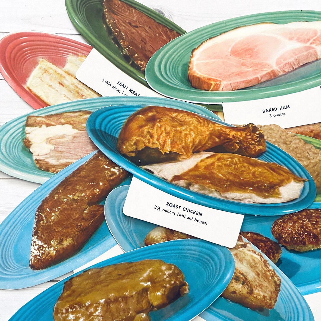 Vintage 1970s Food Die Cut - Select Option - School Dietary Flash Card ...