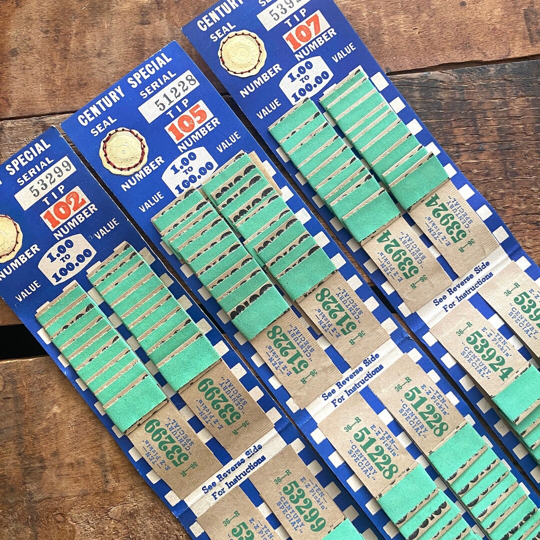 Vintage Unused Bingo Pull Tabs Card - Select Option - Junk Journal ...