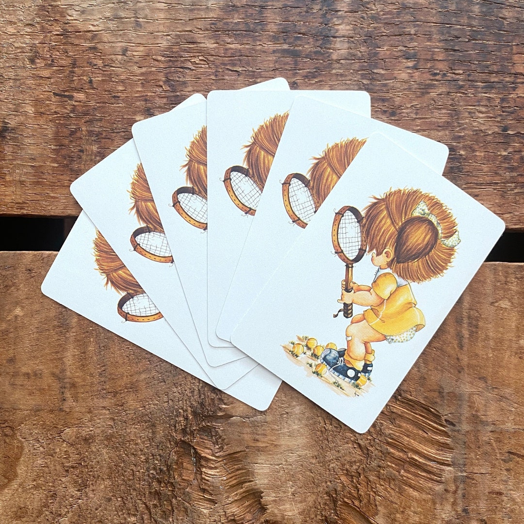 Vintage Girl Playing Cards - Set of 6 - Mod Children Cards ...