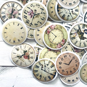 Clock Stickers - Set of 45 - Clock Face Dials, Junk Journal Paper ...
