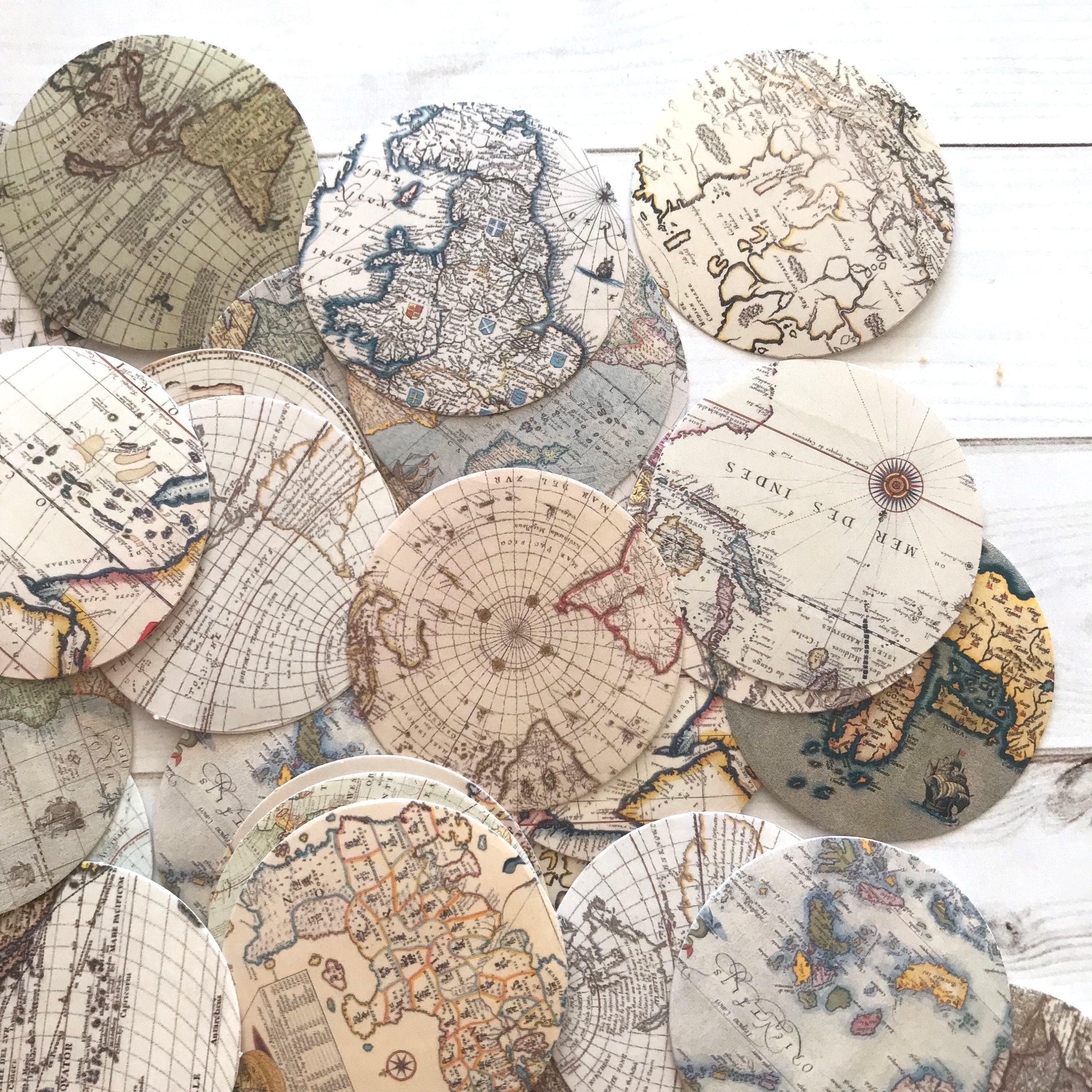 World Map Stickers Set of 44 Map Labels Junk Journal - Etsy UK