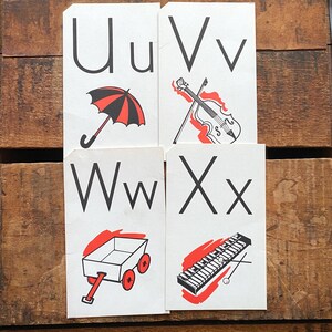 Vintage 1950s Milton Bradley Alphabet Flash Cards Full Alphabet, 26 ...