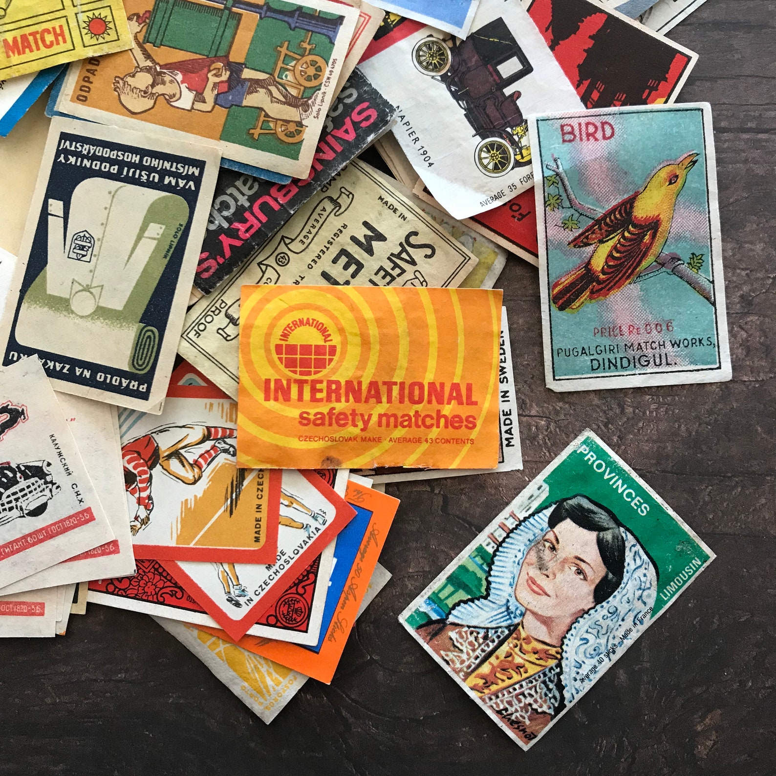 Vintage Matchbox Labels - Set of 20 - Vintage Labels, Vintage Paper ...