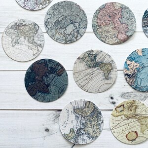 World Map Stickers - Set of 46 - Map Labels, Junk Journal Paper ...