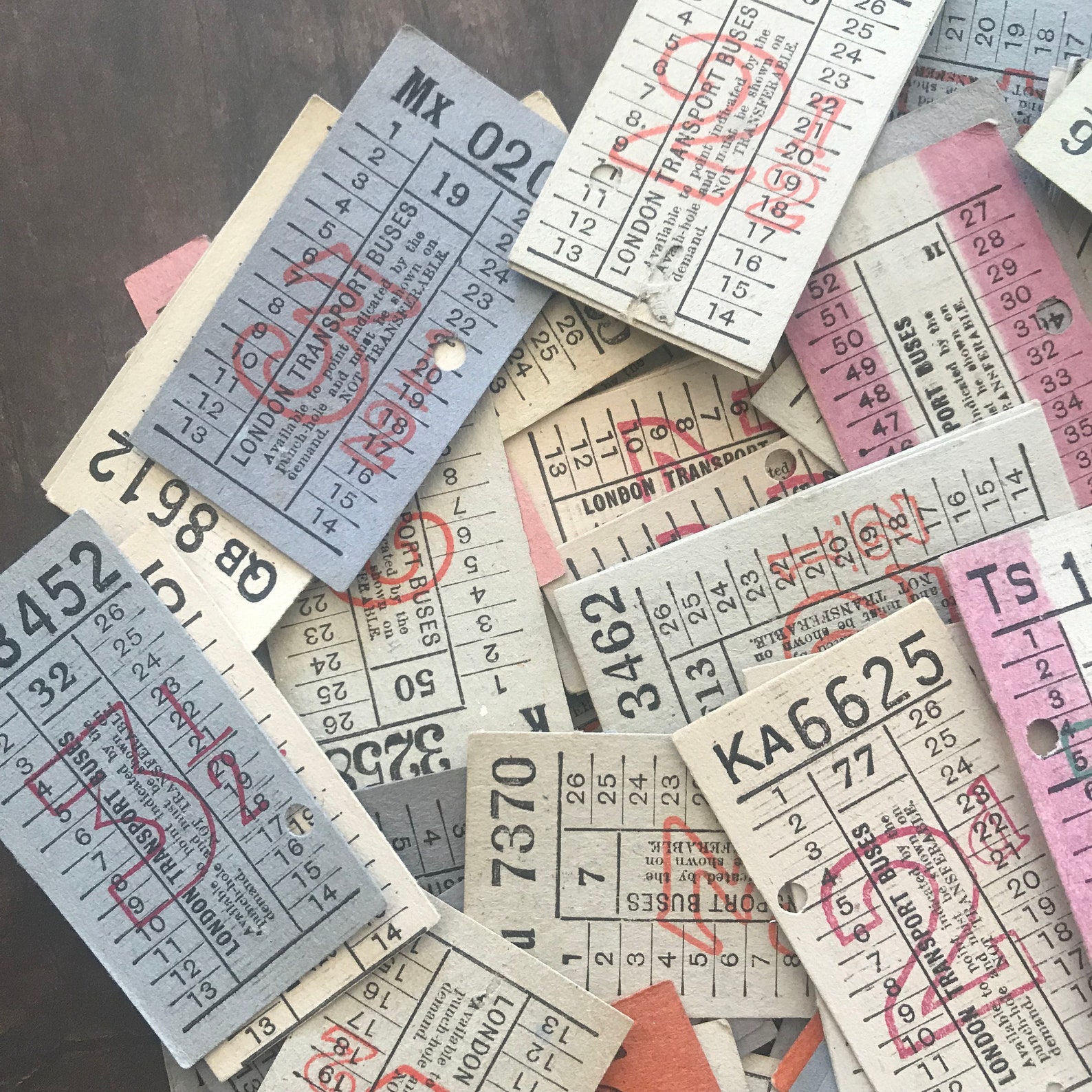 Vintage Bus Tickets Set of 20 Vintage Tickets Vintage | Etsy