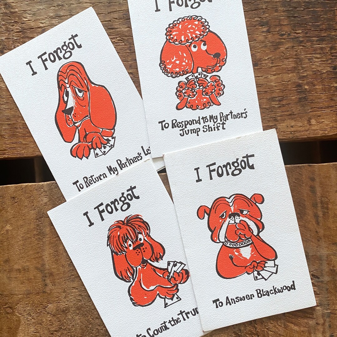 Vintage Tally Cards - Set of 4 - Unused Bridge Tallies Lot, Junk ...