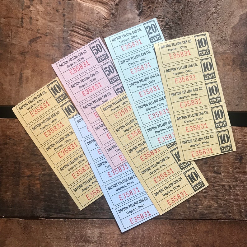 Vintage Yellow Cab Coupon Tickets 6 Sheets 30 Tickets | Etsy