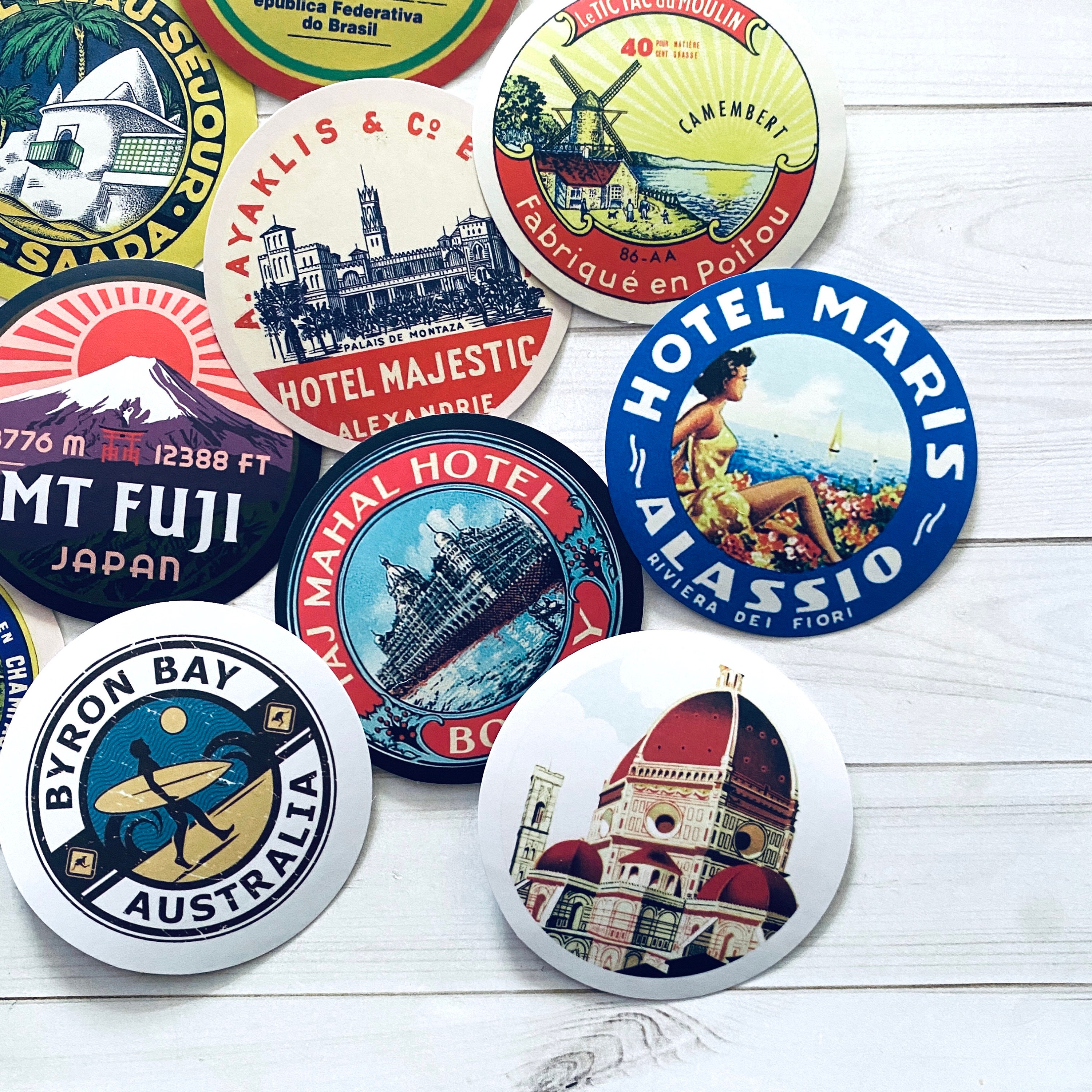 Travel Stickers - Set of 14 - Travel Ephemera, Junk Journal Paper ...