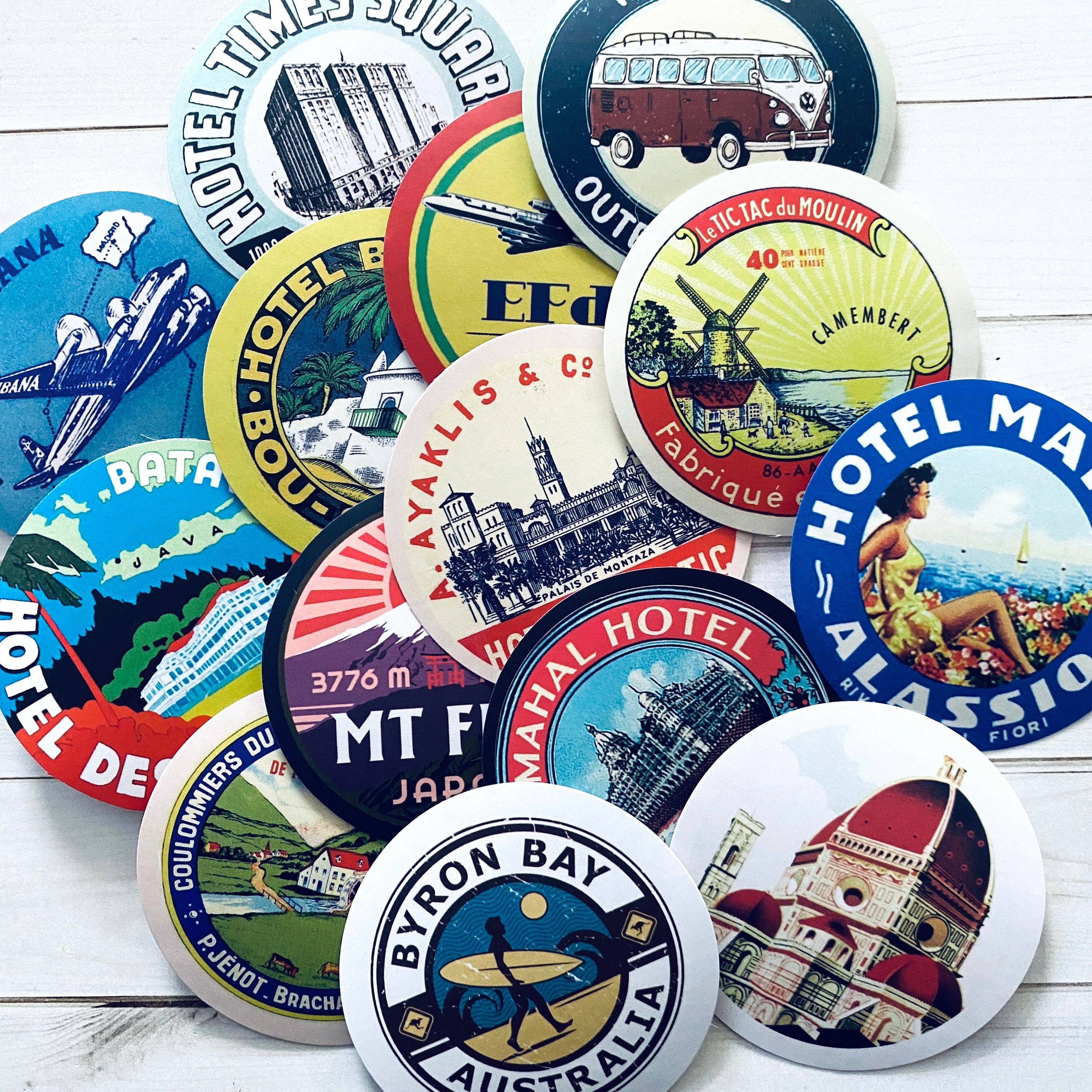 Travel Stickers - Set of 14 - Travel Ephemera, Junk Journal Paper ...