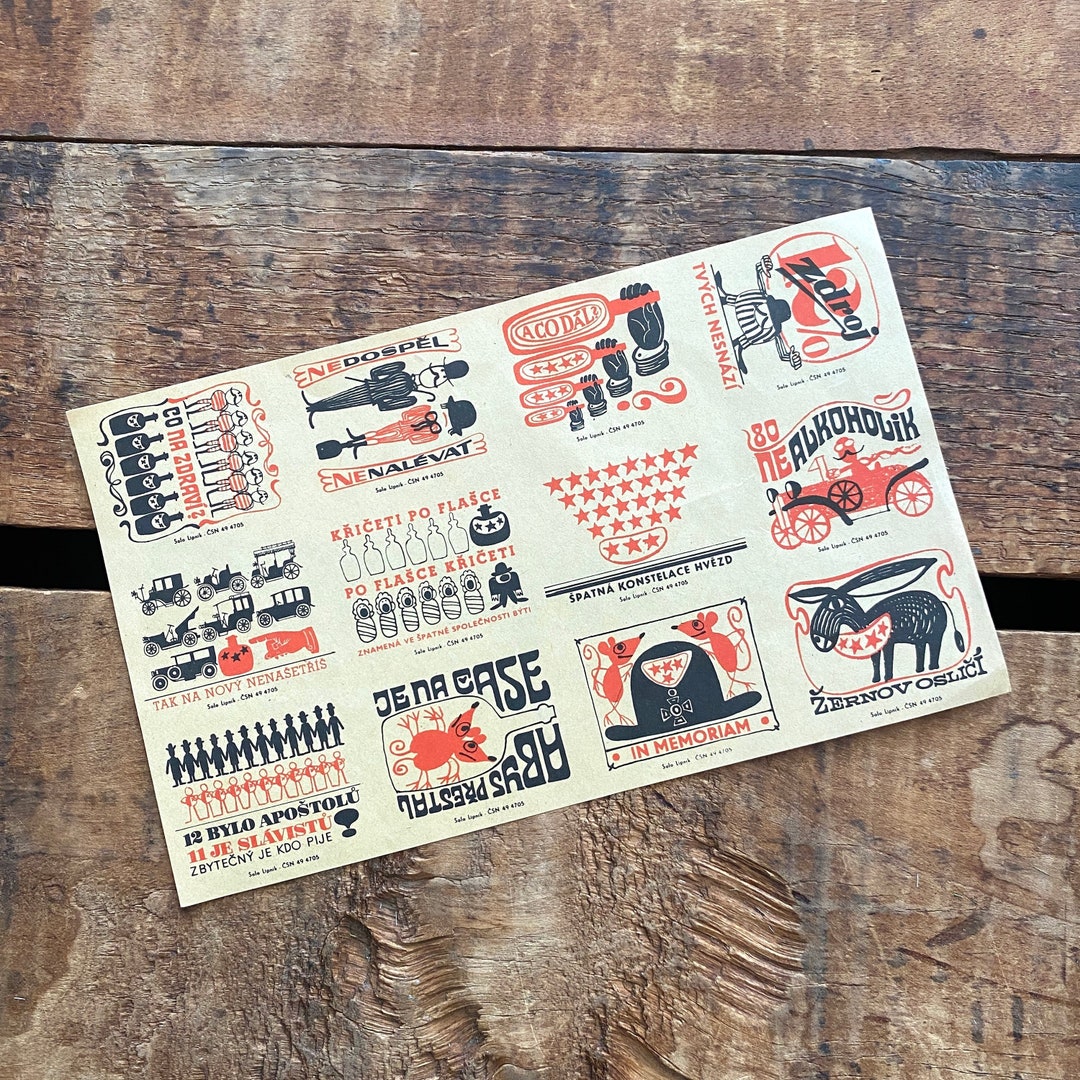Vintage Russian Matchbox Labels Sheet Unused Paper Ephemera, Junk ...