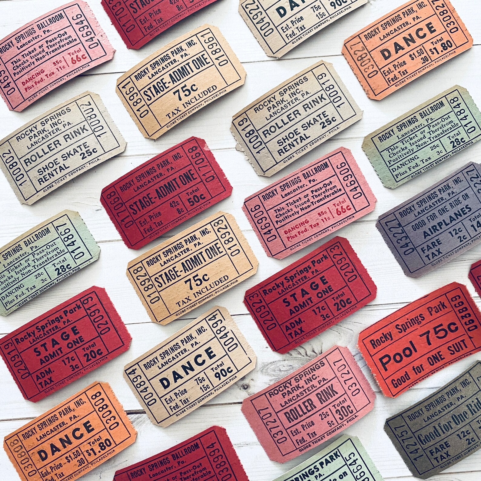 Vintage Tickets 23 Tickets Vintage Stage Tickets, Dance Theater Roller ...