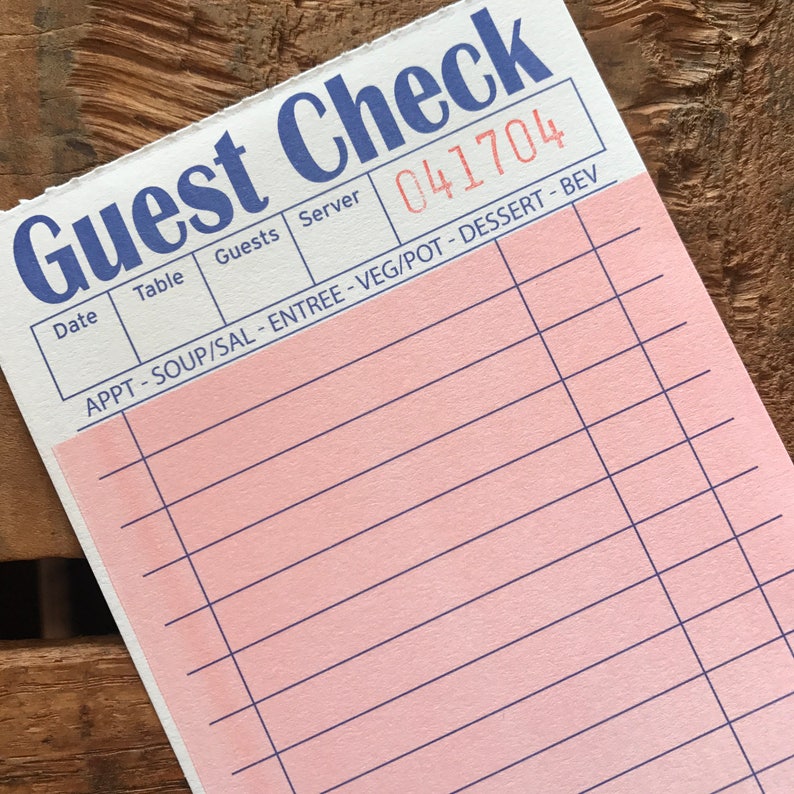 Pink Guest Checks Set of 25 Junk Journal Paper Journal | Etsy