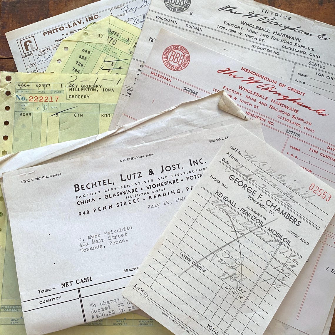 Vintage Used Receipts Ephemera Lot - Set of 20 - Junk Journal, Paper ...