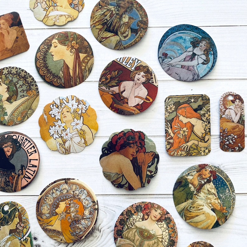 Art Deco Stickers Set of 46 Small Journal Sticker Face - Etsy