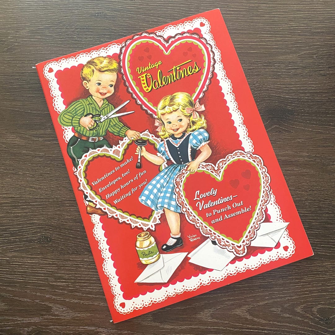 Reproduction Vintage Valentines Punch Out Cards Book - Unused ...