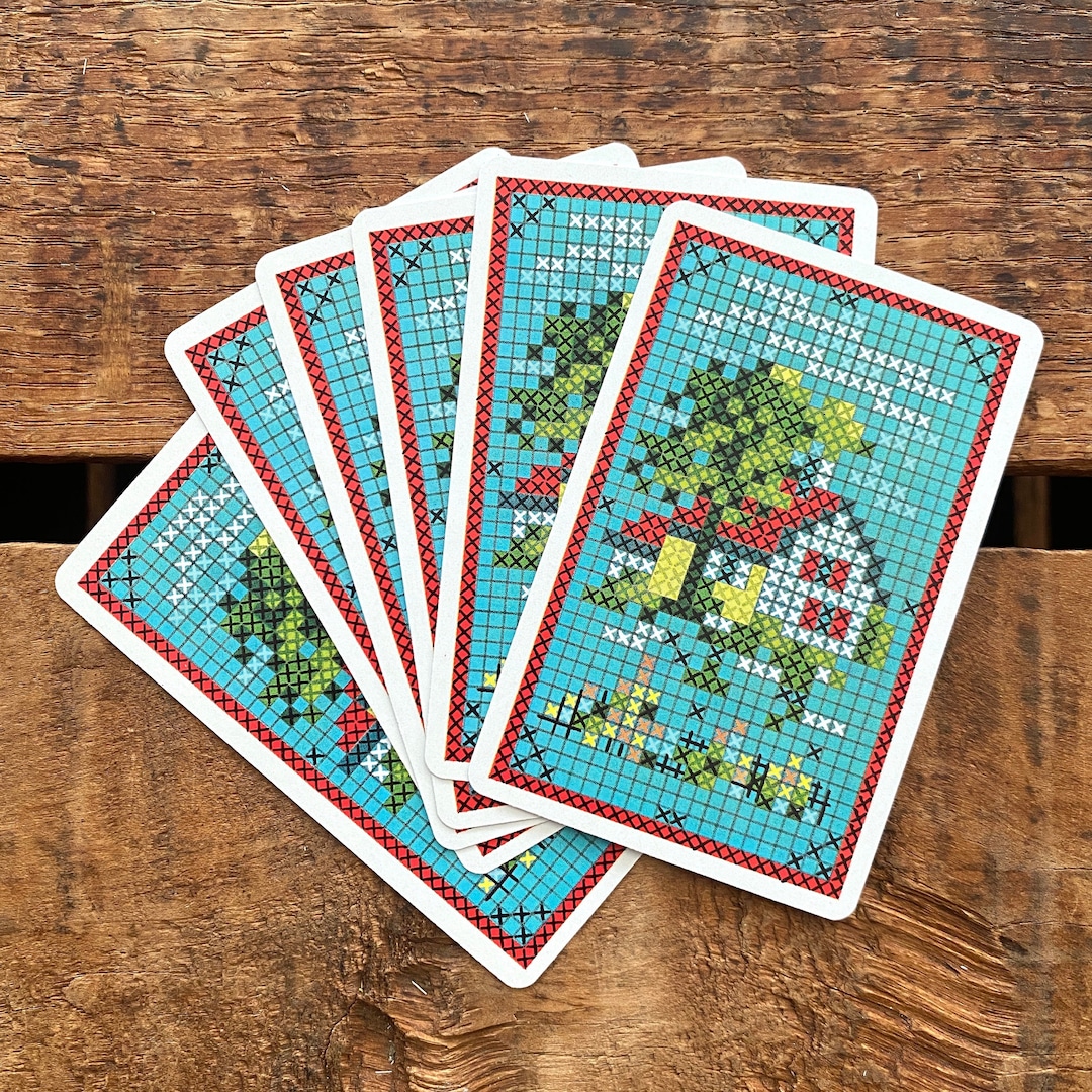 Vintage Cross Stitch House Playing Cards - Set of 6 - Etsy