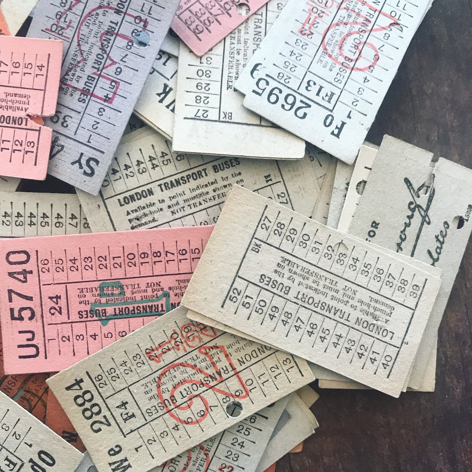 Vintage Bus Tickets Set of 20 Vintage Tickets Vintage | Etsy